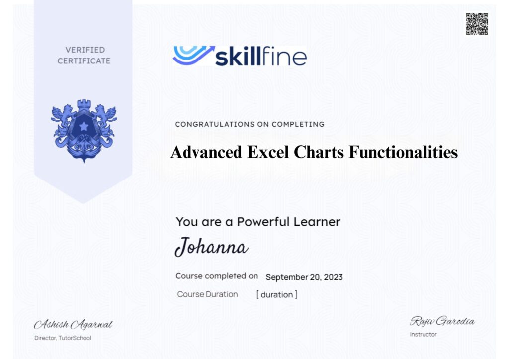 Advanced Excel Charts Functionalities - skillfine