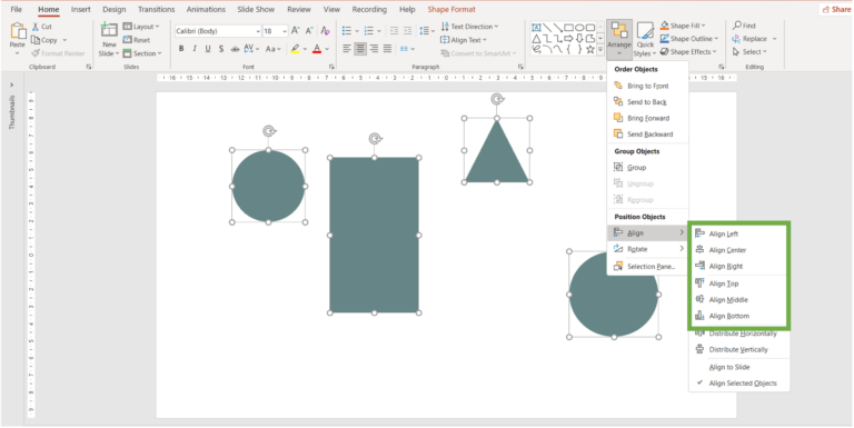 Alignment in PowerPoint - do the objects appear neatly in an order ...