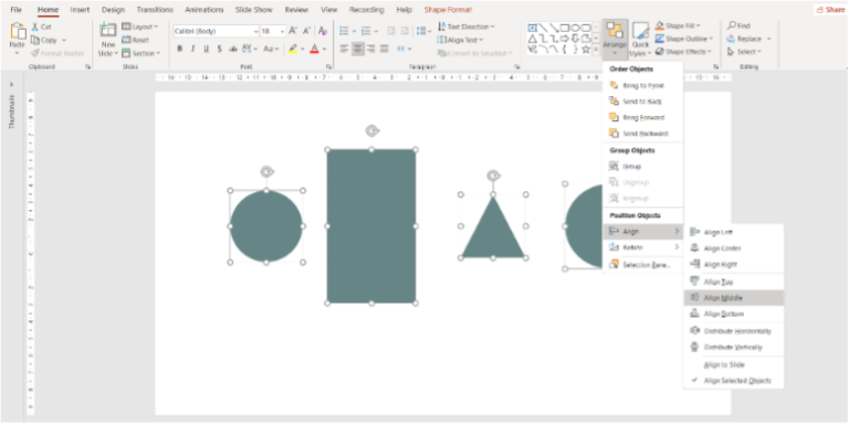 Alignment in PowerPoint - do the objects appear neatly in an order ...