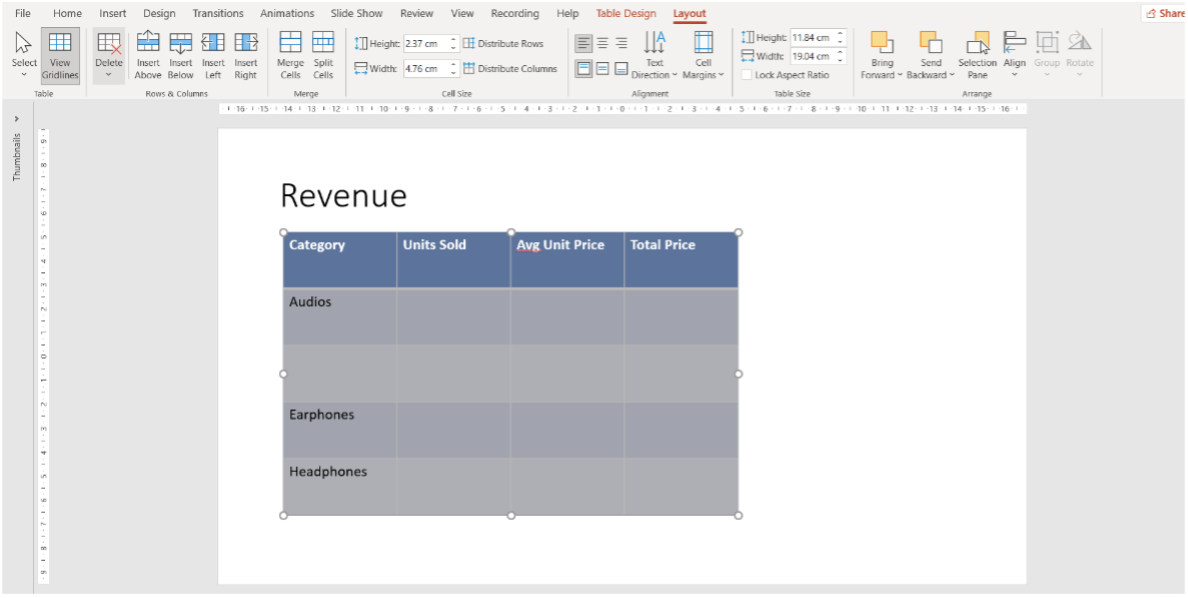 Tables in PowerPoint - can you organize text data better? - skillfine