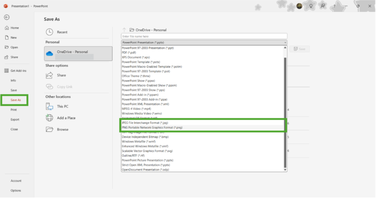 Export Your Presentation - what different formats can you save a ...