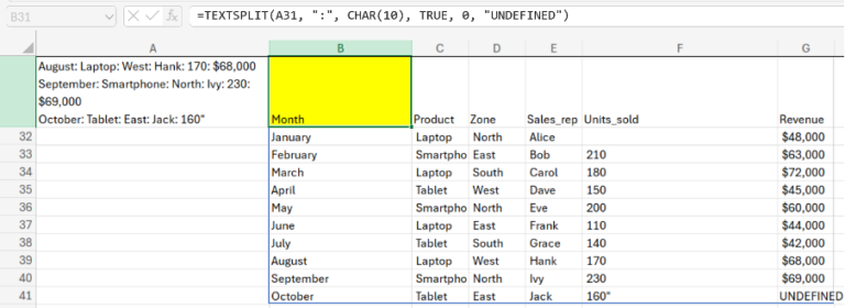 TEXTSPLIT Function In Excel : A complete how to guide on splitting text ...